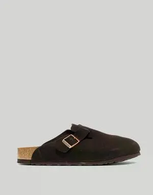 Madewell Birkenstock Boston Suede Clogs - Mocha