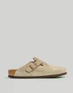 Madewell Birkenstock Boston Suede Clogs - Taupe