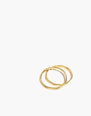 Madewell Madewell Demi-Fine Skinny Ring Set Vermeil