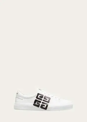 Givenchy X Chito Men's City Court Logo Graffiti Low-Top Sneakers White/black