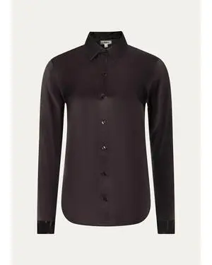L'Agence Tyler Long-sleeve Blouse - Dark Java