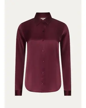 L'Agence Tyler Long-sleeve Blouse - Merlot Red