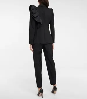 Alexander McQueen Ruffle-trimmed Wool Blazer