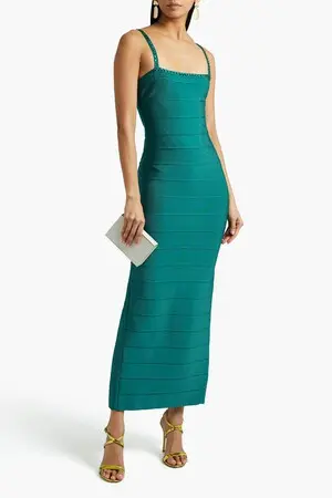 Herve Leger Embellished Bandage Maxi Dress - Emerald