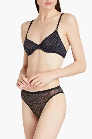 Cosabella Soire Confidence Leopardprint Stretchmesh Lowrise Briefs