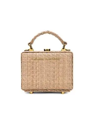 BRANDON BLACKWOOD Mini Kendrick Wicker Box Bag - Natural