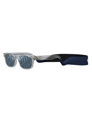 Dior Men's CD Link S1U 54MM Geometric Sunglasses - Crystal Blu Mirror - Crystal Blu Mirror