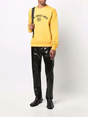 DIESEL® Crinkled-effect Vinyl Straight-leg Trousers