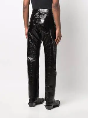 DIESEL® Crinkled-effect Vinyl Straight-leg Trousers