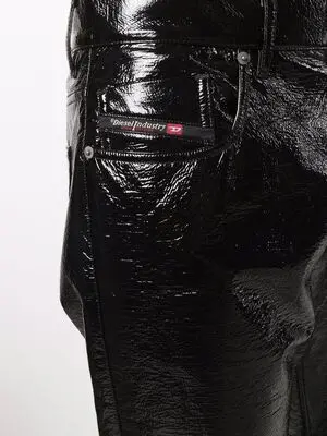 DIESEL® Crinkled-effect Vinyl Straight-leg Trousers