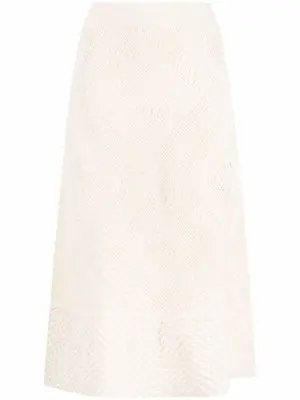 JIL SANDER Open-knit Patterned Midi Skirt