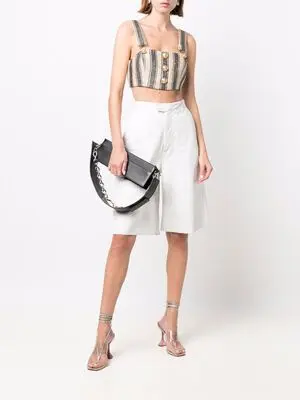 Balmain Striped Cropped Top