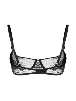 FLEUR DU MAL Bouquet Lace Scooped Balconette Bra - Black