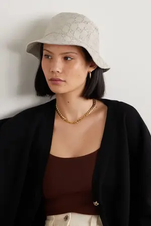 Gucci Metallic Wool-blend Jacquard Bucket Hat