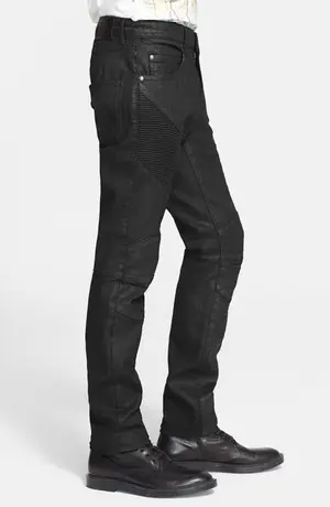 Pierre Balmain Coated Moto Jeans