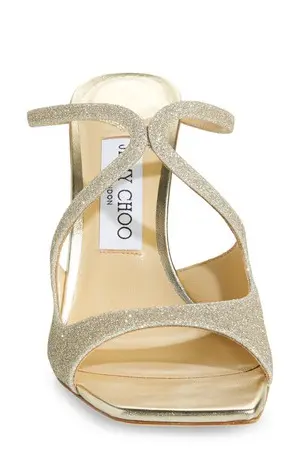 JIMMY CHOO Anise Glitter Strappy Sandals