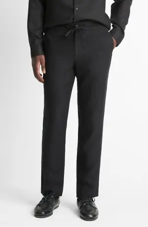 Vince Lightweight Hemp Linen Pants - Black