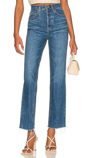GRLFRND Cassidy Mid Rise Straight Jeans - Runyon Canyon