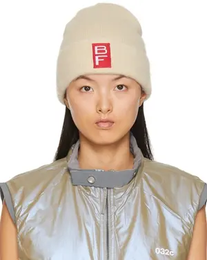 By Far BY FAR Off-White Solid Beanie Ce Cream