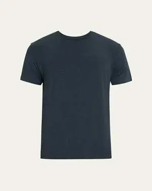 Derek Rose Marl Crewneck Short-sleeve Knit Tee - Charcoal