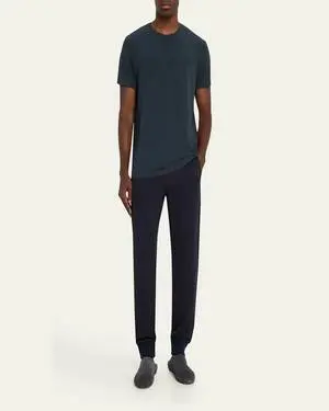 Derek Rose Marl Crewneck Short-sleeve Knit Tee - Charcoal