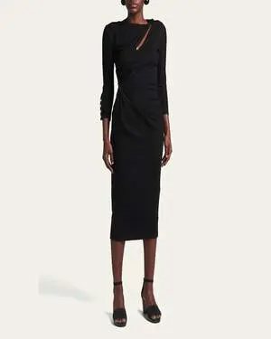 Giorgio Armani Asymmetric Keyhole Midi Dress