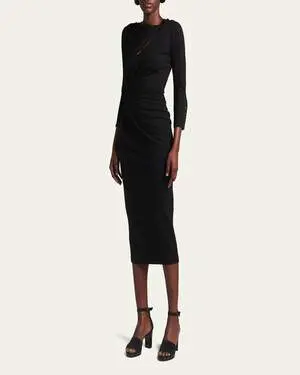 Giorgio Armani Asymmetric Keyhole Midi Dress