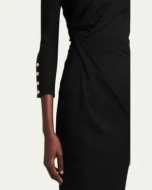 Giorgio Armani Asymmetric Keyhole Midi Dress