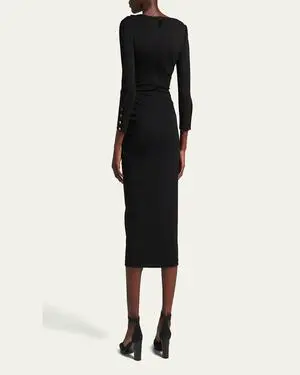 Giorgio Armani Asymmetric Keyhole Midi Dress