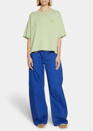 Loewe Short-Sleeve Anagram Oversized T-Shirt - Pale Green
