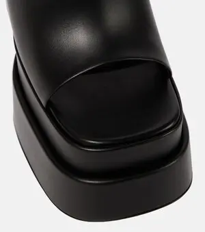 Versace Leather Platform Sandals - Black