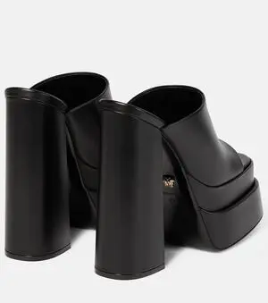Versace Leather Platform Sandals - Black