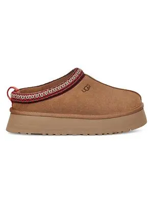 UGG Tazz Suede Platform Slippers - Chestnut