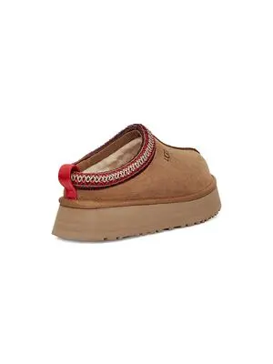 UGG Tazz Suede Platform Slippers - Chestnut