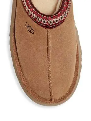 UGG Tazz Suede Platform Slippers - Chestnut