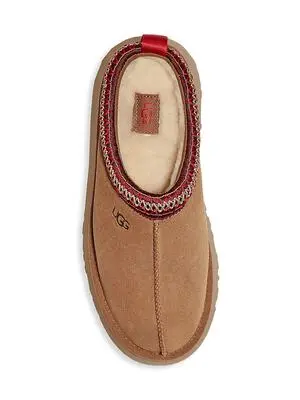 UGG Tazz Suede Platform Slippers - Chestnut