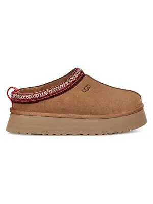 UGG Tazz Suede Platform Slippers - Chestnut