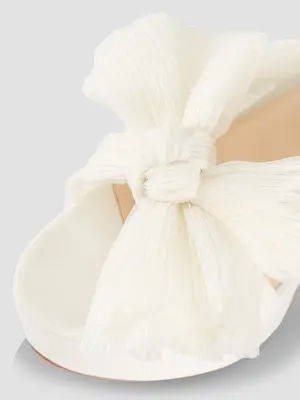 LOEFFLER RANDALL Natalia 115mm Pleated Bow Platform Sandals - Pearl