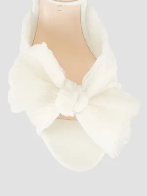 LOEFFLER RANDALL Natalia 115mm Pleated Bow Platform Sandals - Pearl