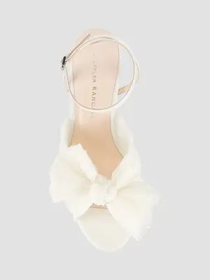 LOEFFLER RANDALL Natalia 115mm Pleated Bow Platform Sandals - Pearl