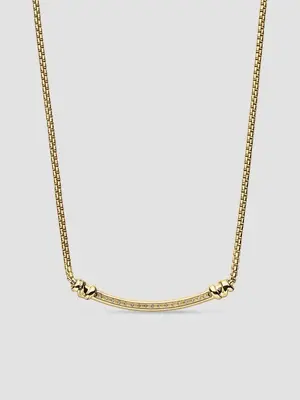 David Yurman Petite Helena Wrap Station Necklace In 18k Yellow With Diamonds, 29mm - Diamond