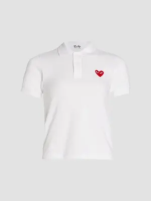 Play Comme Des Garcon Embroidered Heart Polo Shirt