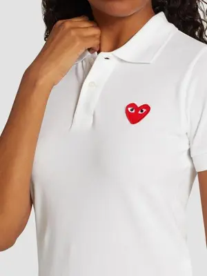 Play Comme Des Garcon Embroidered Heart Polo Shirt