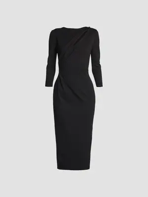 Giorgio Armani Jersey Asymmetric Cut-out Dress - Nero
