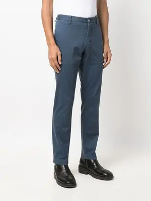 Philipp Plein Hexagon-patch Slim-fit Chinos - Blue
