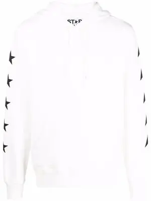 GOLDEN GOOSE Star-print Cotton Hoodie - White