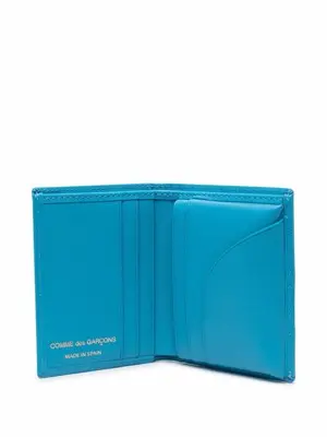 Comme Des Garçons Bi-fold Leather Wallet - Blue