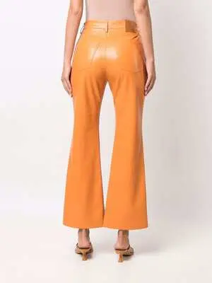 Nanushka Faux-leather Flared Trousers