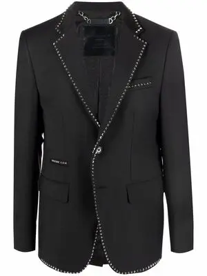 Philipp Plein Studded-trim Single-breasted Blazer