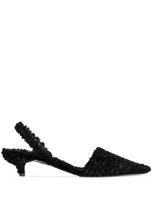 TOTEME The Slingback Faux-shearling Pumps